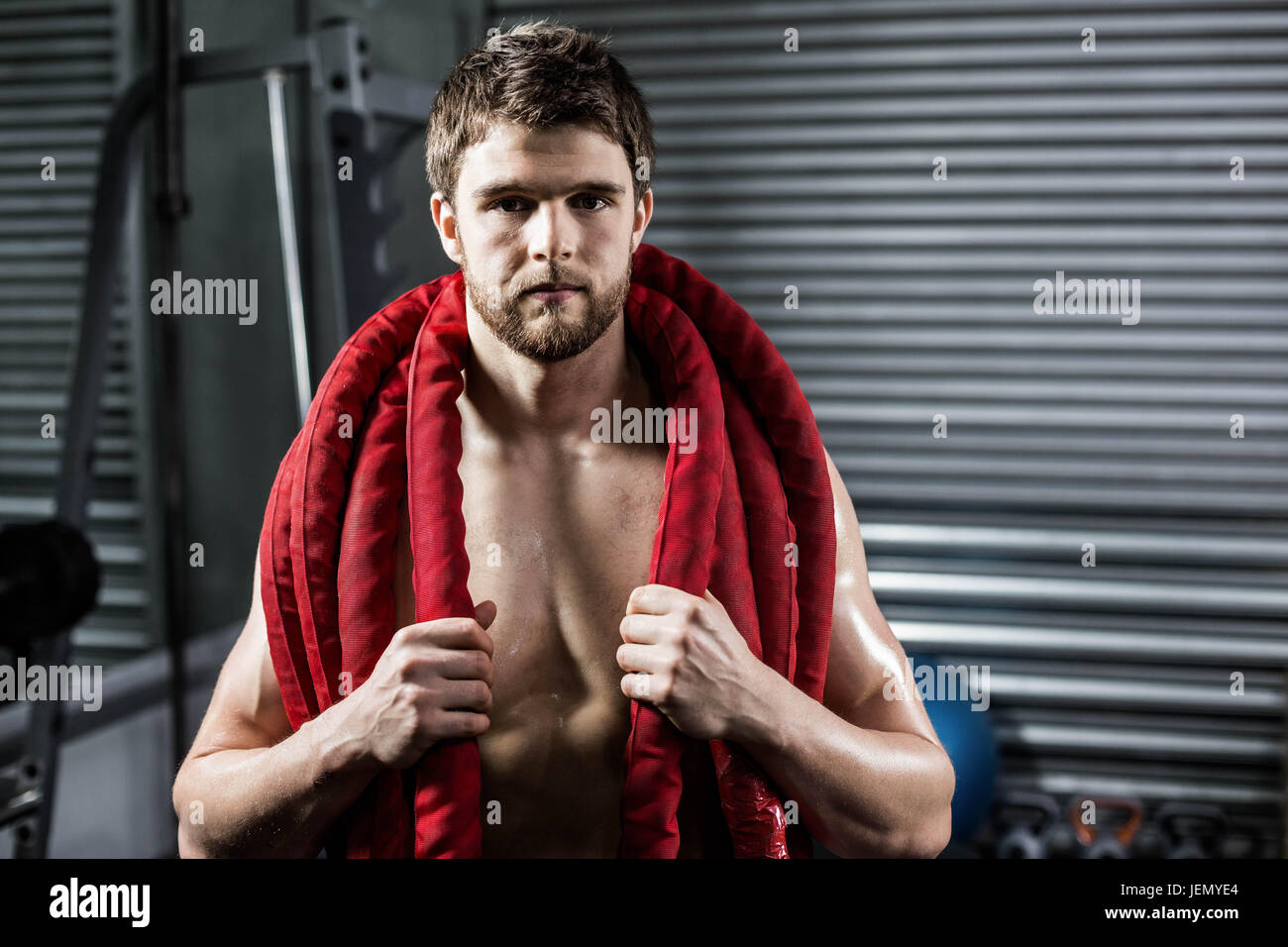 Man with rope around his neck Stock Photo - Alamy