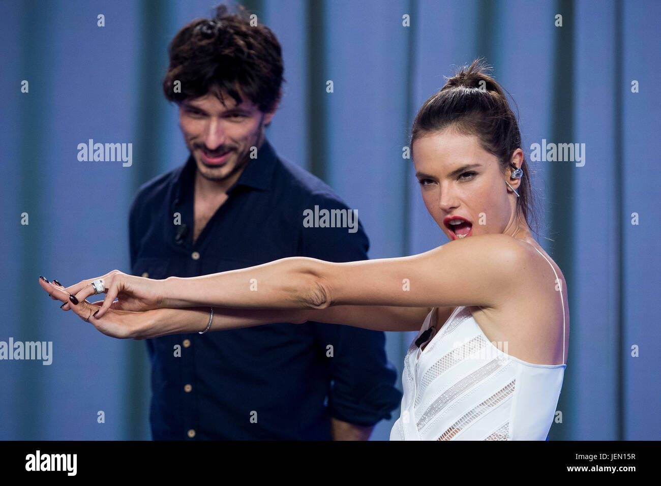 Model Alessandra Ambrosio and model Andres Velencoso during the ...