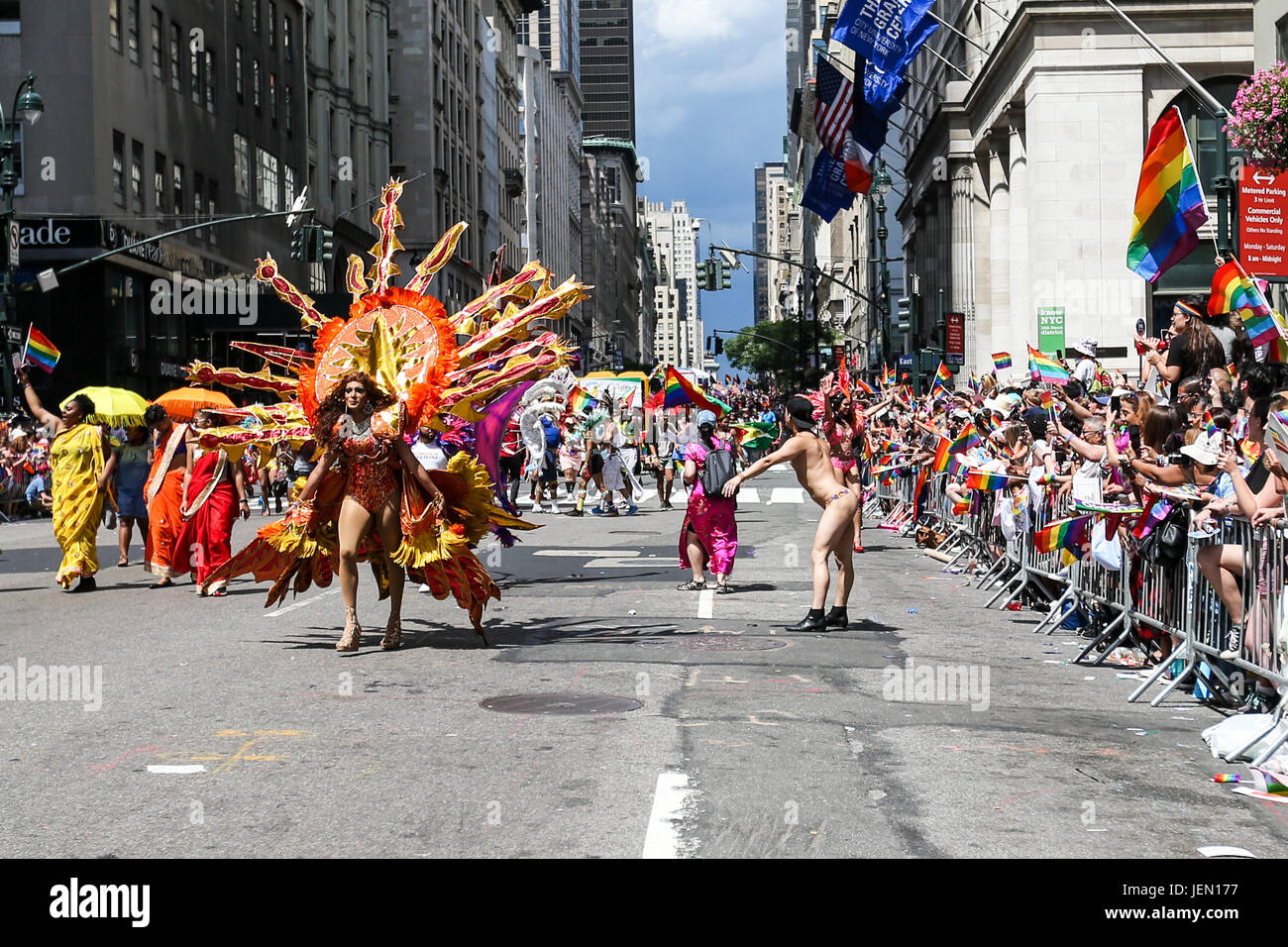 New York, USA. 25th Jun, 2017. Participants during the LGBT Pride ...