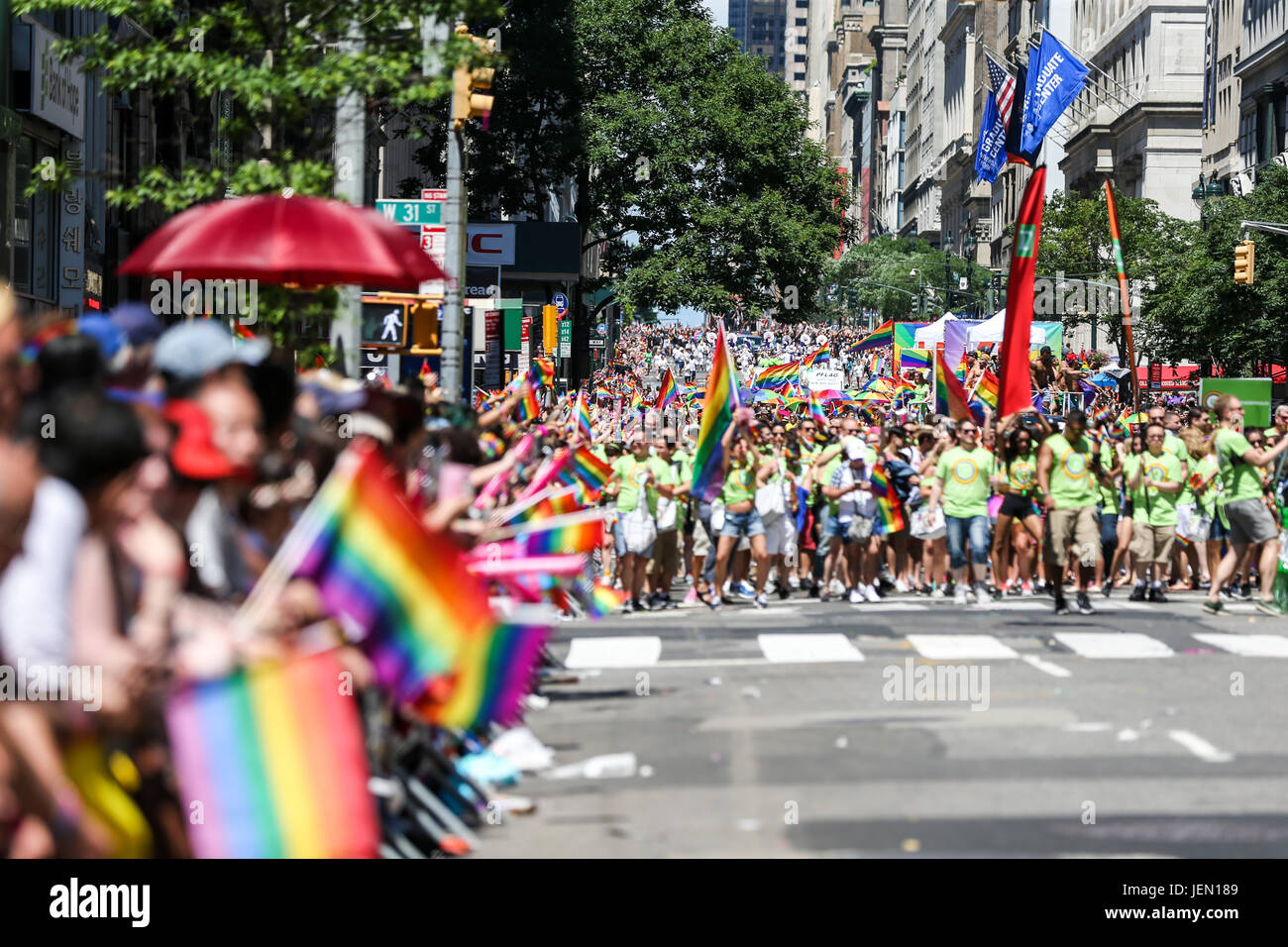 New York, USA. 25th Jun, 2017. Participants during the LGBT Pride ...