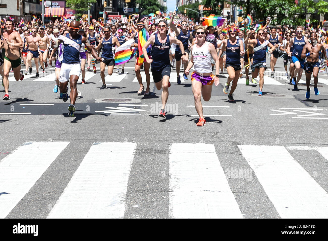 New York, USA. 25th Jun, 2017. Participants during the LGBT Pride ...