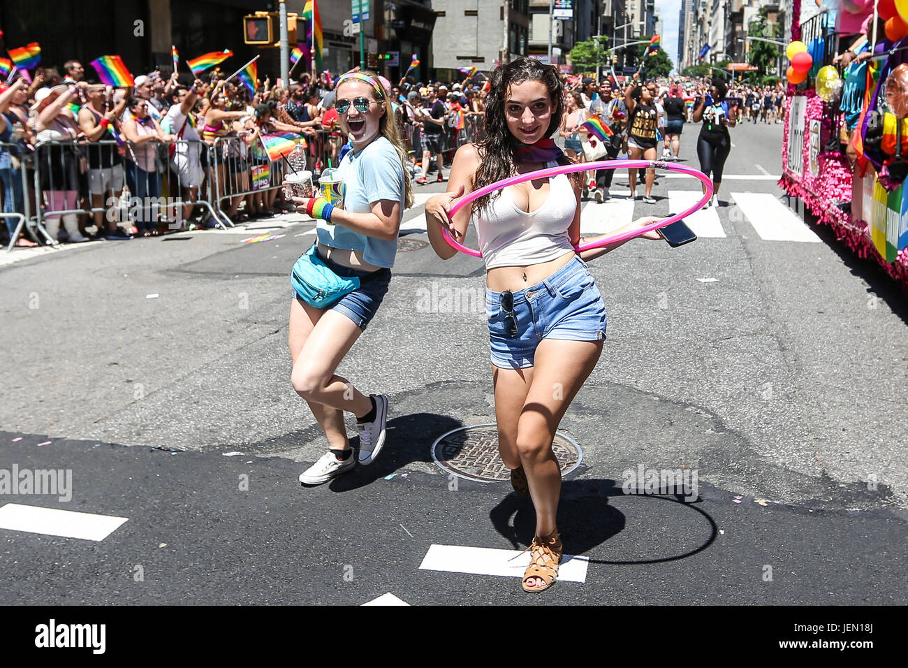 New York, USA. 25th Jun, 2017. Participants during the LGBT Pride ...
