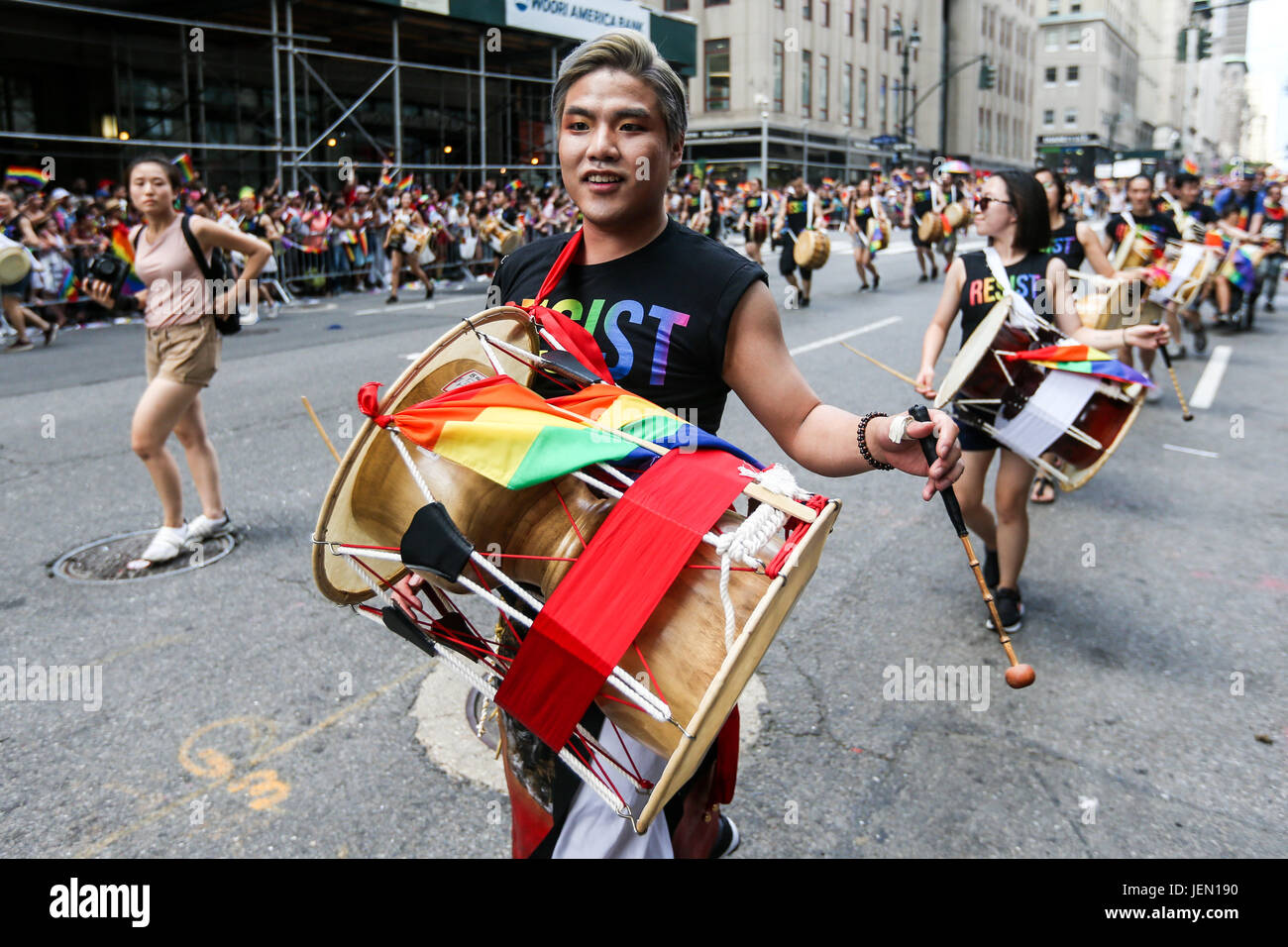 New York, USA. 25th Jun, 2017. Participants during the LGBT Pride ...