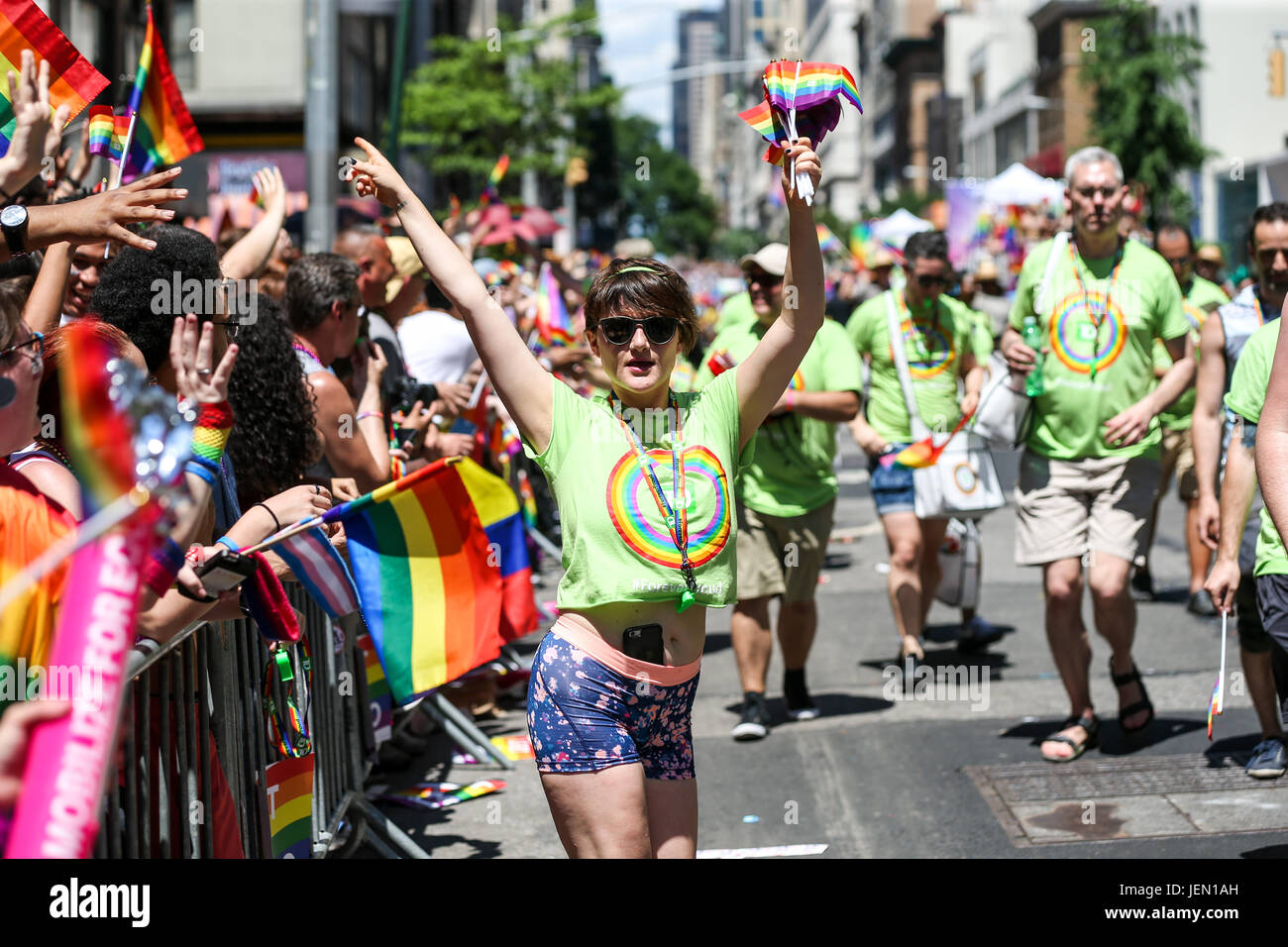 New York, USA. 25th Jun, 2017. Participants during the LGBT Pride ...