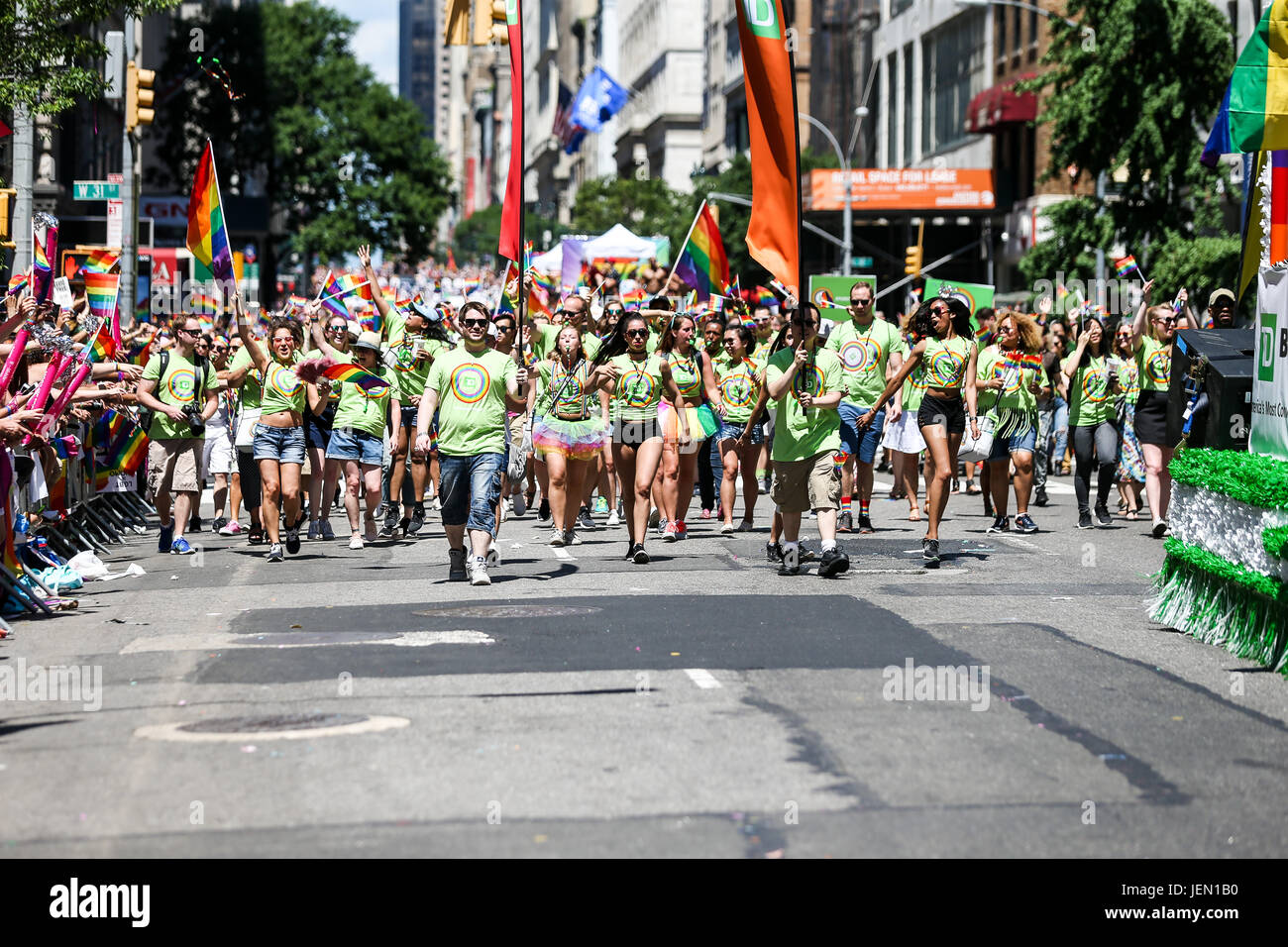 New York, USA. 25th Jun, 2017. Participants during the LGBT Pride ...