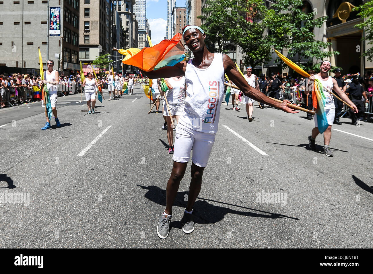 New York, USA. 25th Jun, 2017. Participants during the LGBT Pride ...