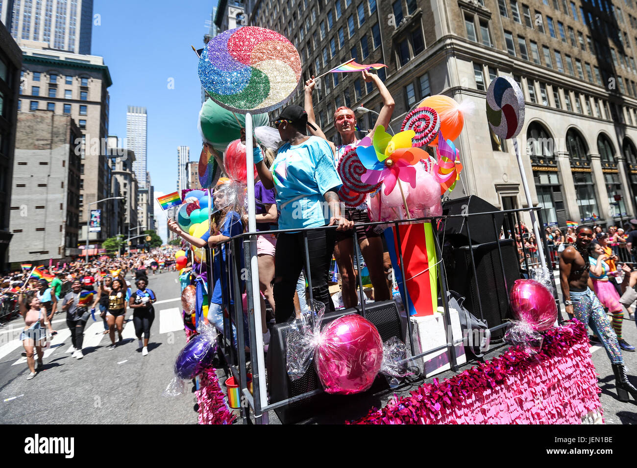 New York, USA. 25th Jun, 2017. Participants during the LGBT Pride ...