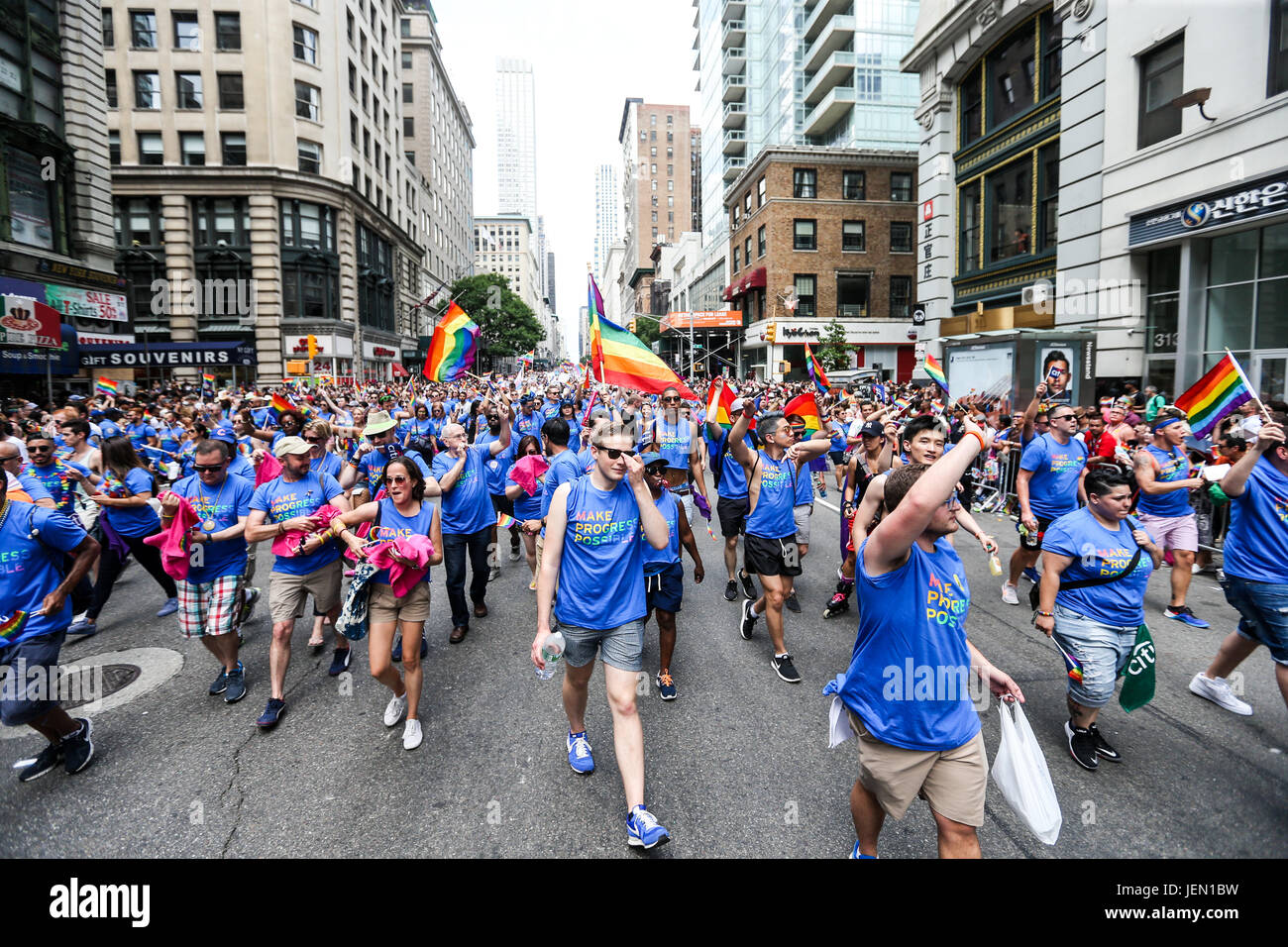 New York, USA. 25th Jun, 2017. Participants during the LGBT Pride ...