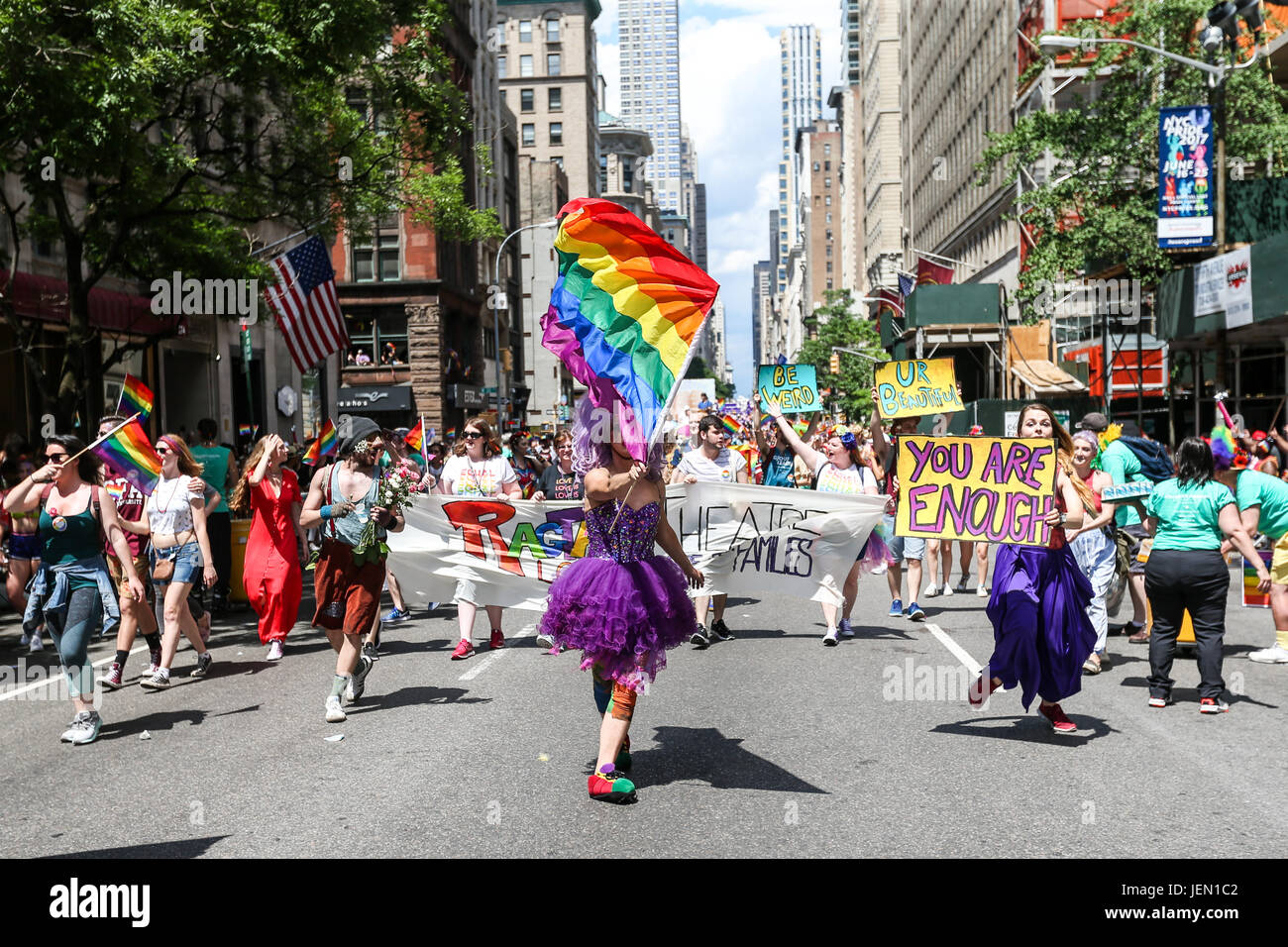 New York, USA. 25th Jun, 2017. Participants during the LGBT Pride ...