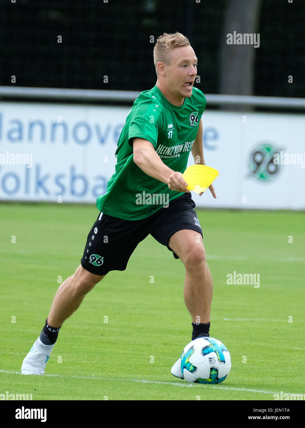 Hanover's Uffe Bech in action during a training session in the HDI ...