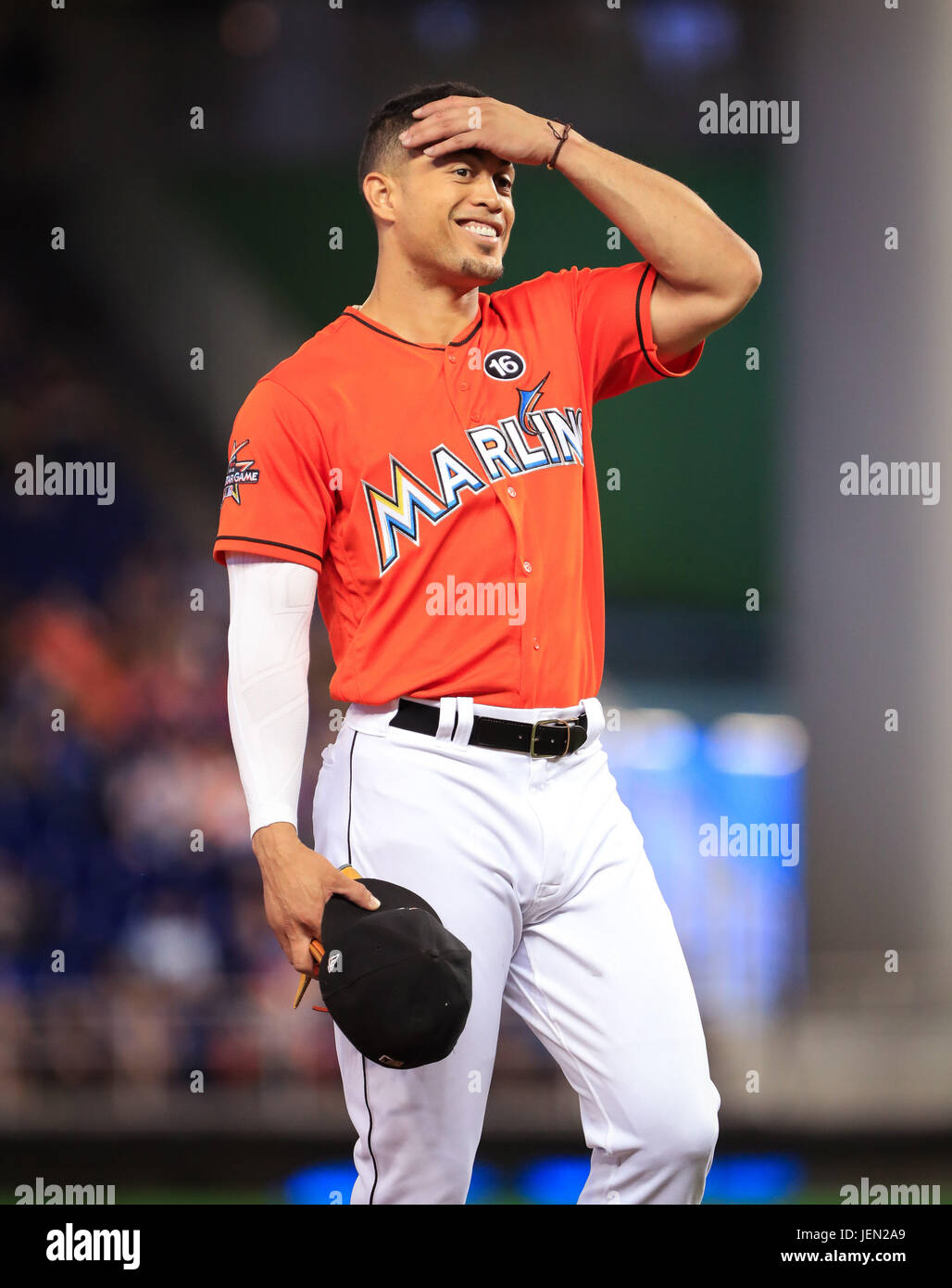 Miami, Florida, USA. 25th June, 2017. Miami Marlins right fielder ...