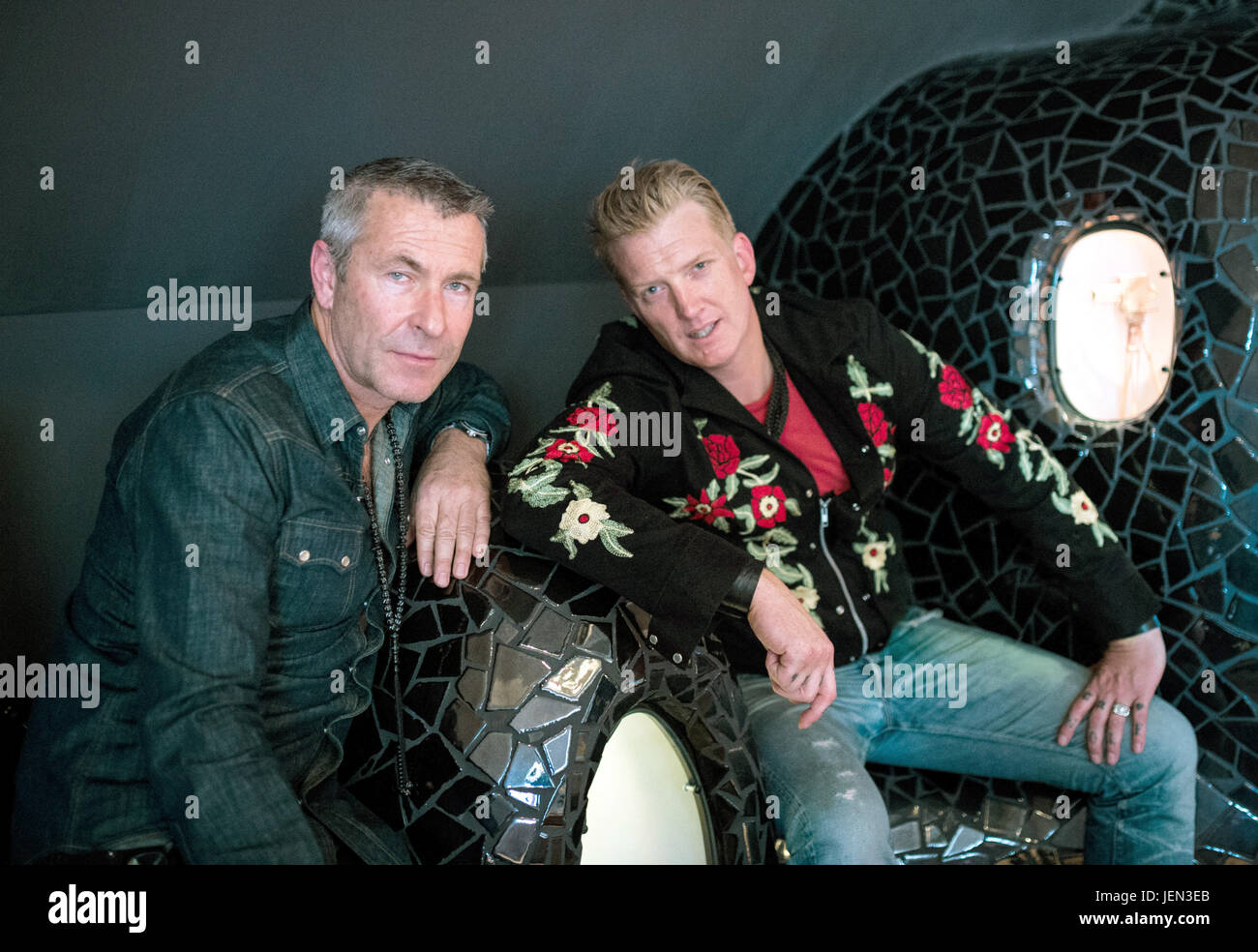 Munich, Germany. 26th June, 2017. Musician Josh Homme (R) and director ...