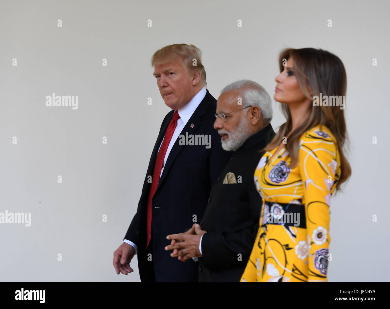 Washington, USA. 26th June, 2017. U.S. President Donald Trump (L) and ...