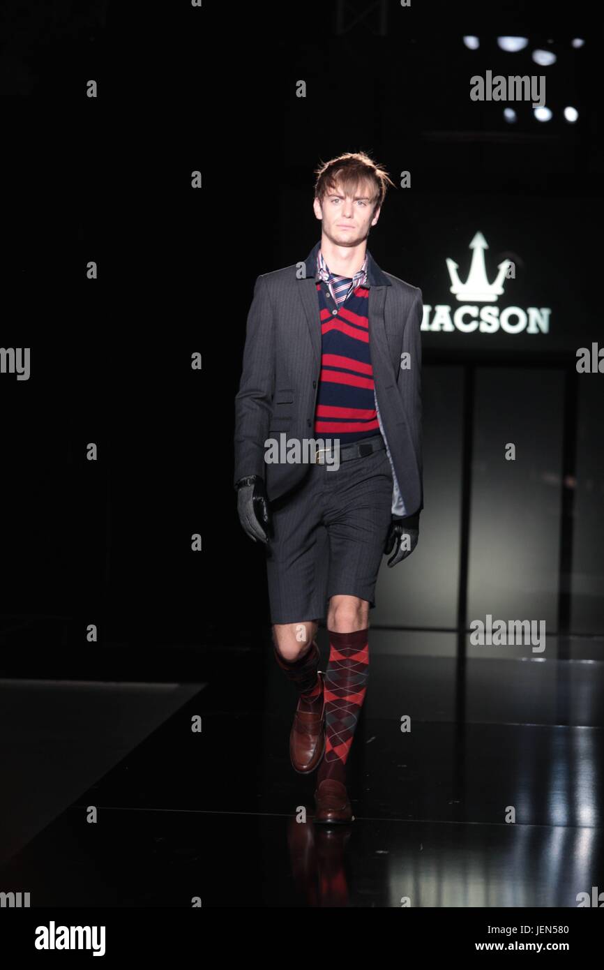 A model wears a creation by Macson during the Fall/Winter 2017-2018 ...