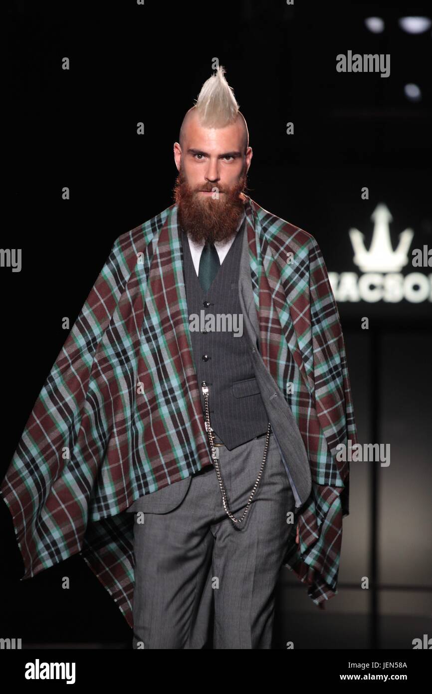 A model wears a creation by Macson during the Fall/Winter 2017-2018 ...