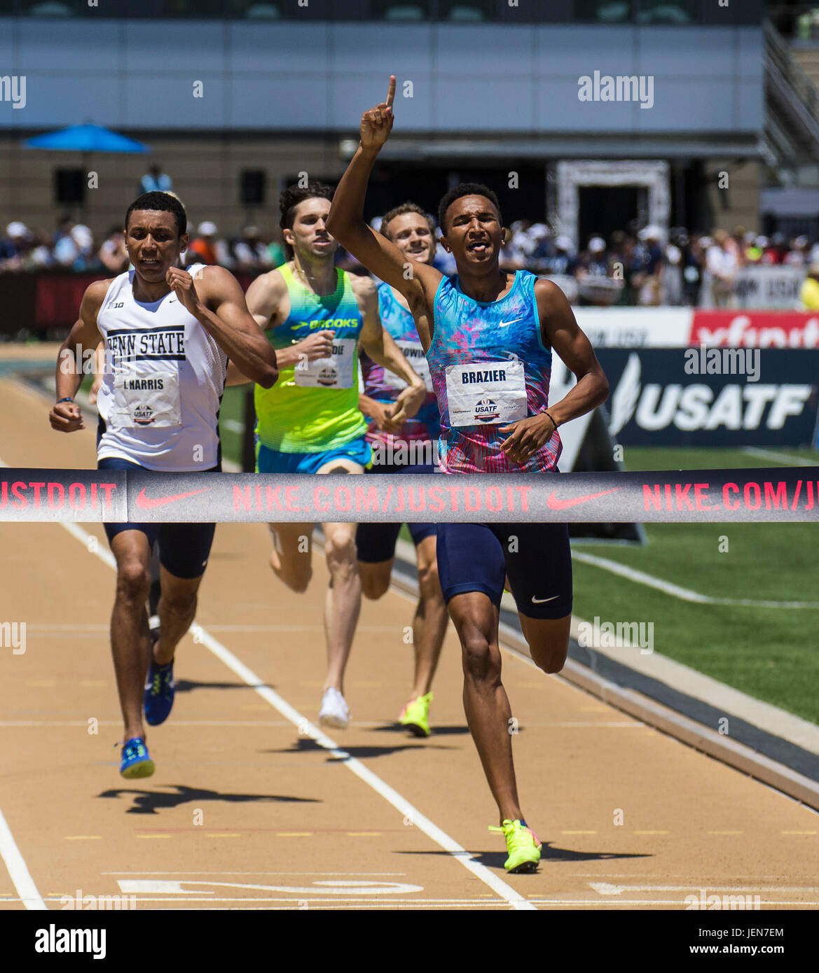 Sacramento, CA. 25th June, 2017. Men's 800m Final winner Donavan ...