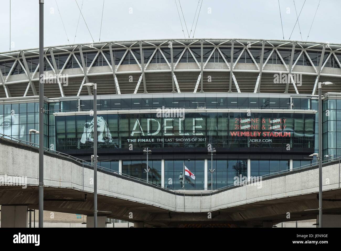 London, UK. 27th June 2017. Security barriers installed at Wembley ...