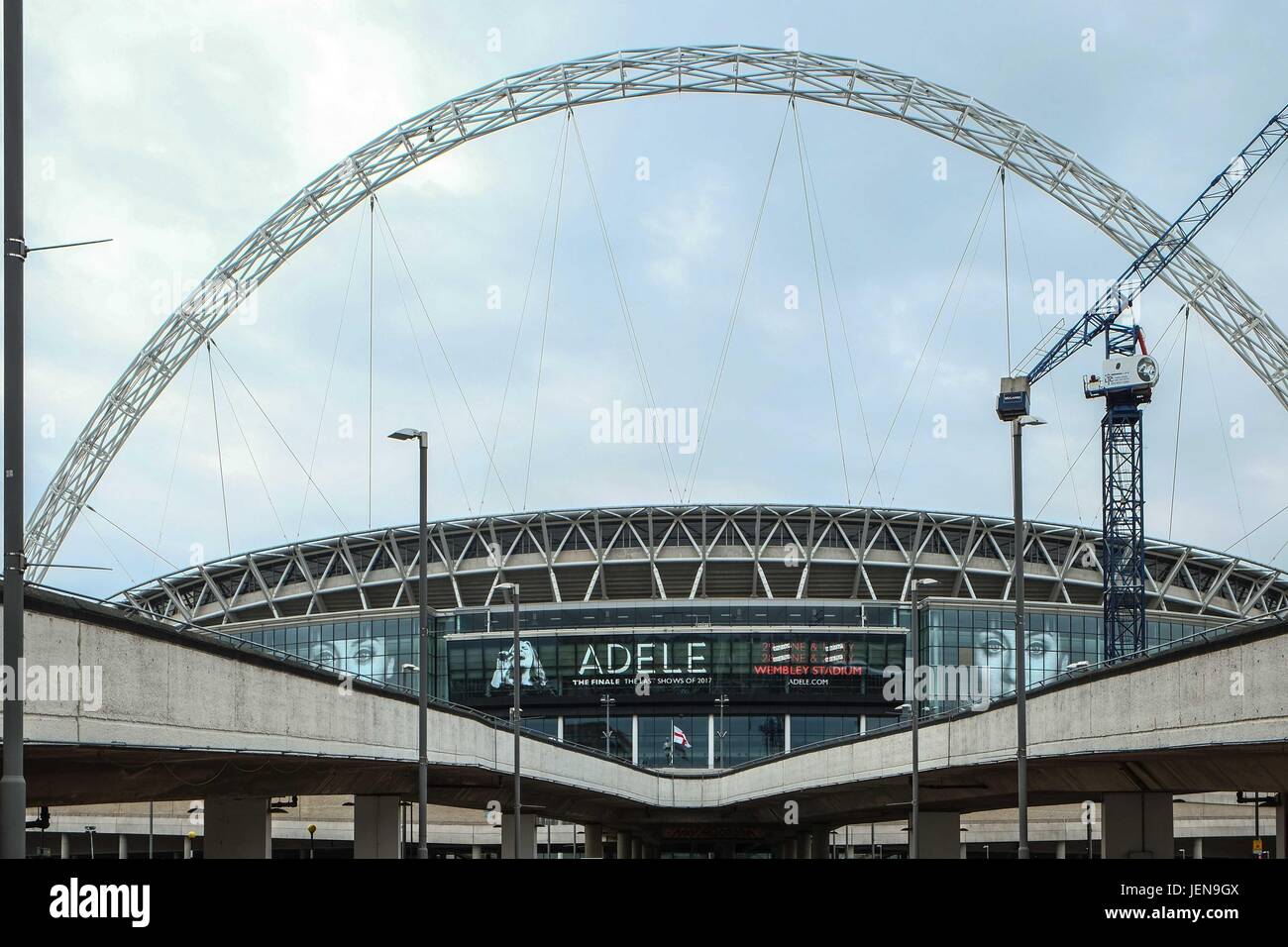 London, UK. 27th June 2017. Security barriers installed at Wembley ...