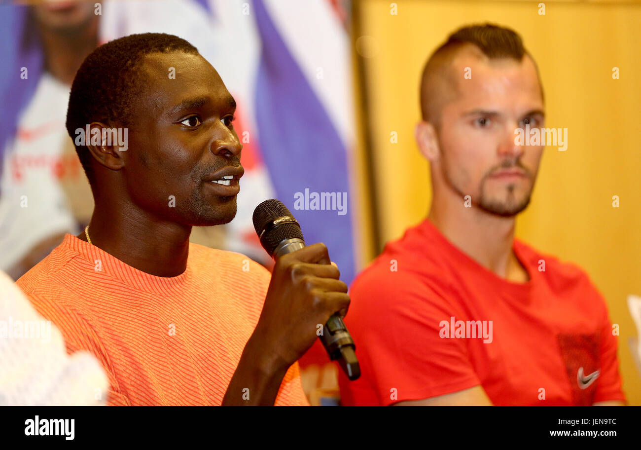 Ostrava, Czech Republic. 27th June, 2017. From left athletes David ...