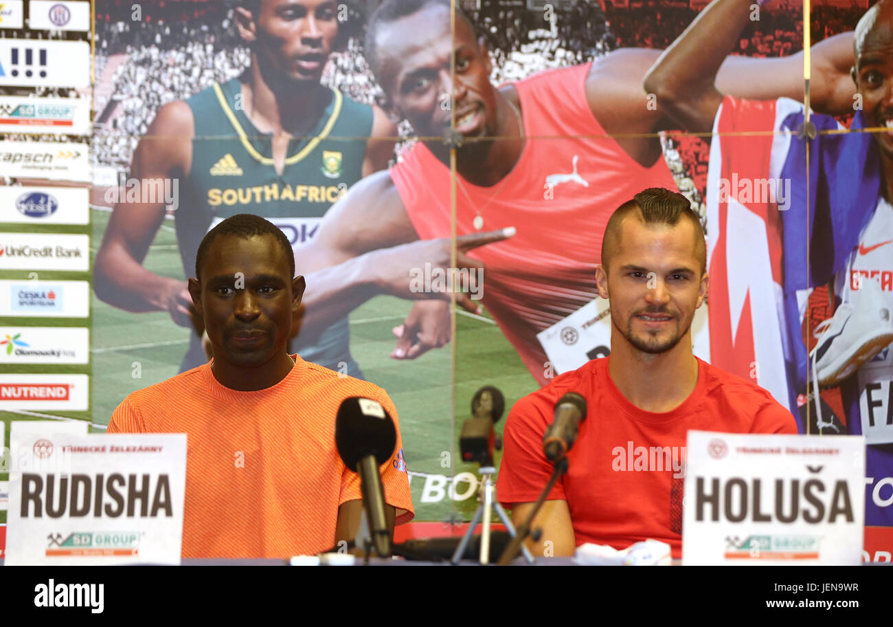 Ostrava, Czech Republic. 27th June, 2017. From left athletes David ...