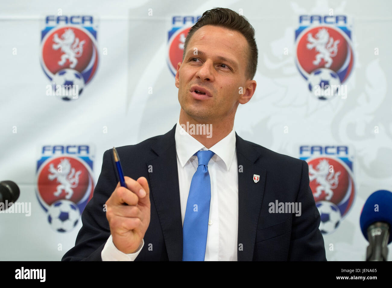 Secretary General of the FACR Rudolf Repka attends the press conference ...