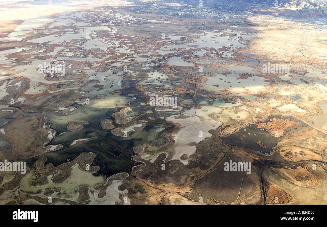 Aerial view of the Great Salt Lake, Utah, USA Stock Photo - Alamy
