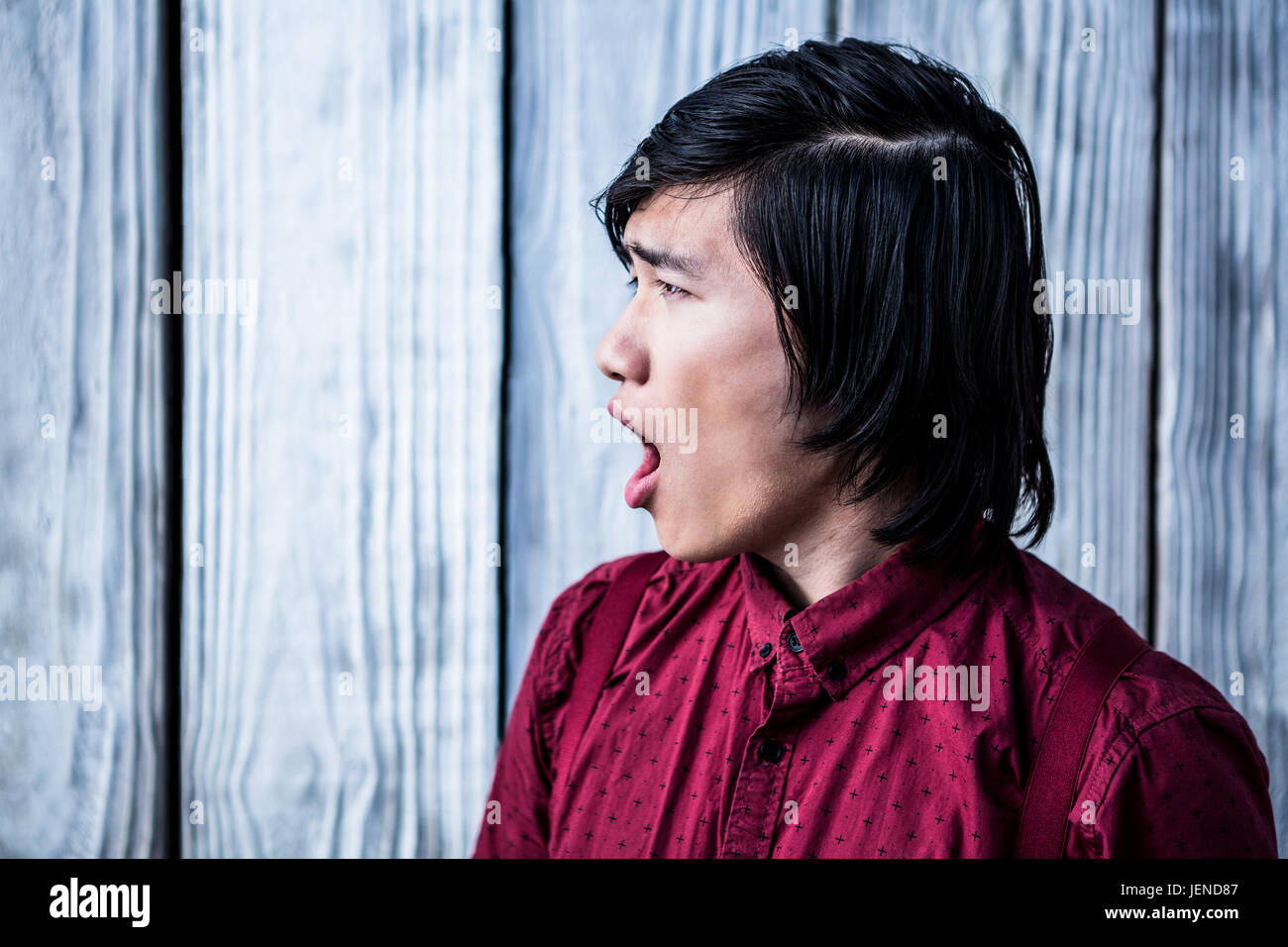 Angry hipster shouting Stock Photo - Alamy
