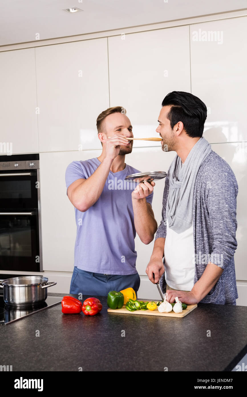 Man tasting soup hi-res stock photography and images - Alamy