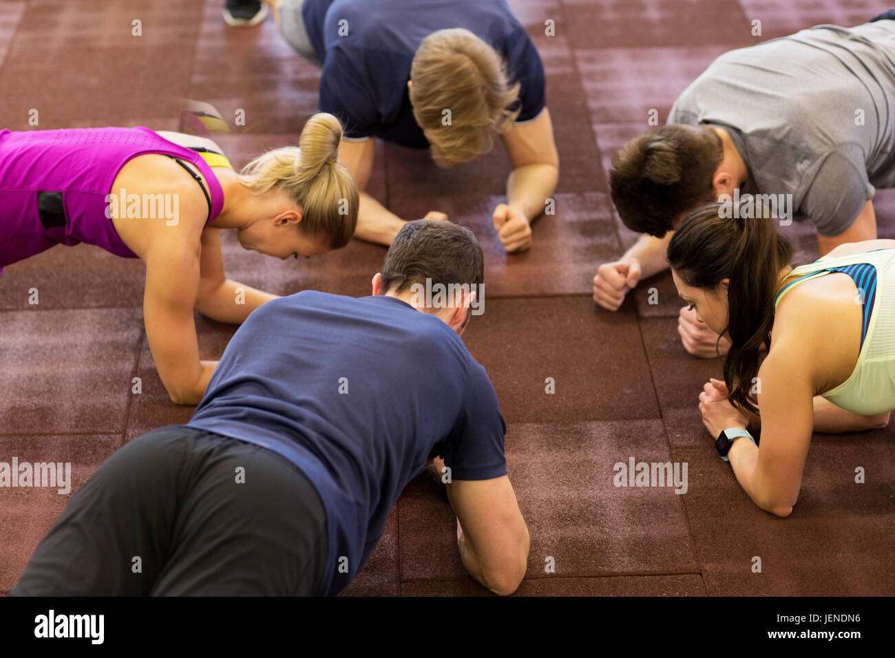group of people exercising in gym Stock Photo - Alamy