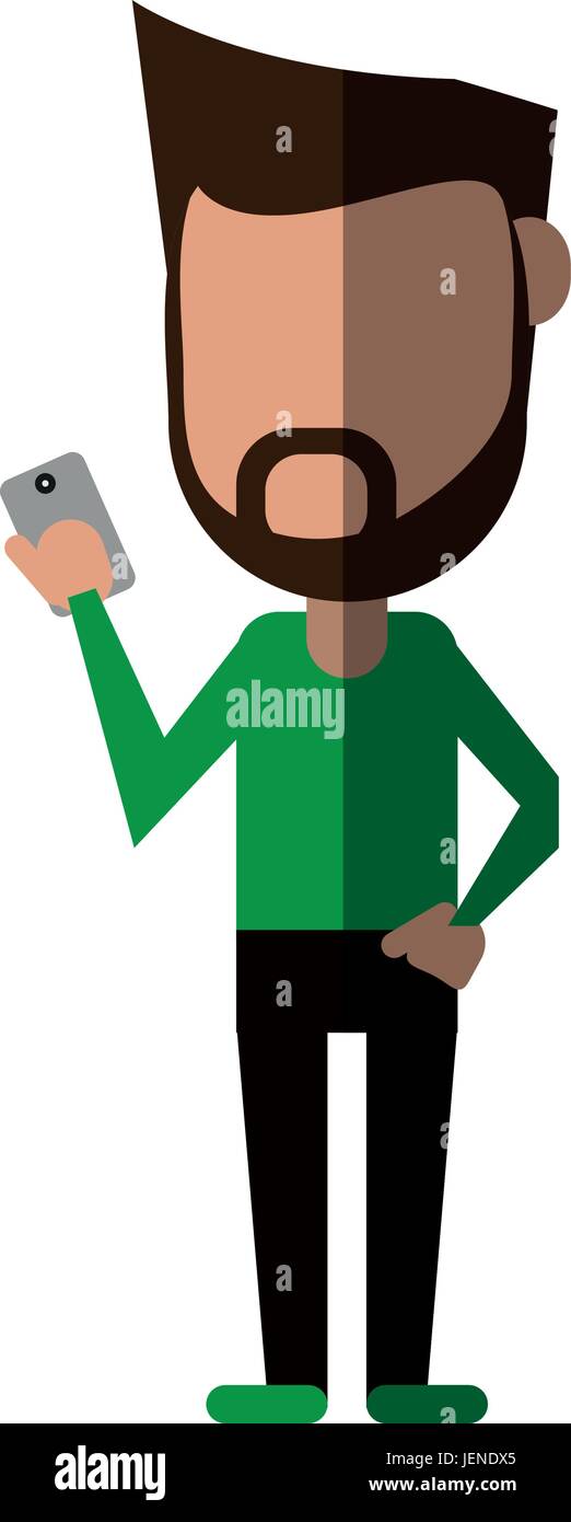 Man avatar smartphone person Stock Vector Images - Alamy