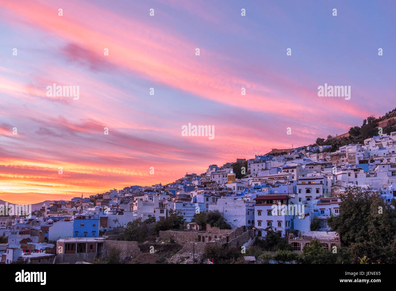 Chefchaouen At Sunset, Tangier-Tetouan, Morocco Stock Photo - Alamy