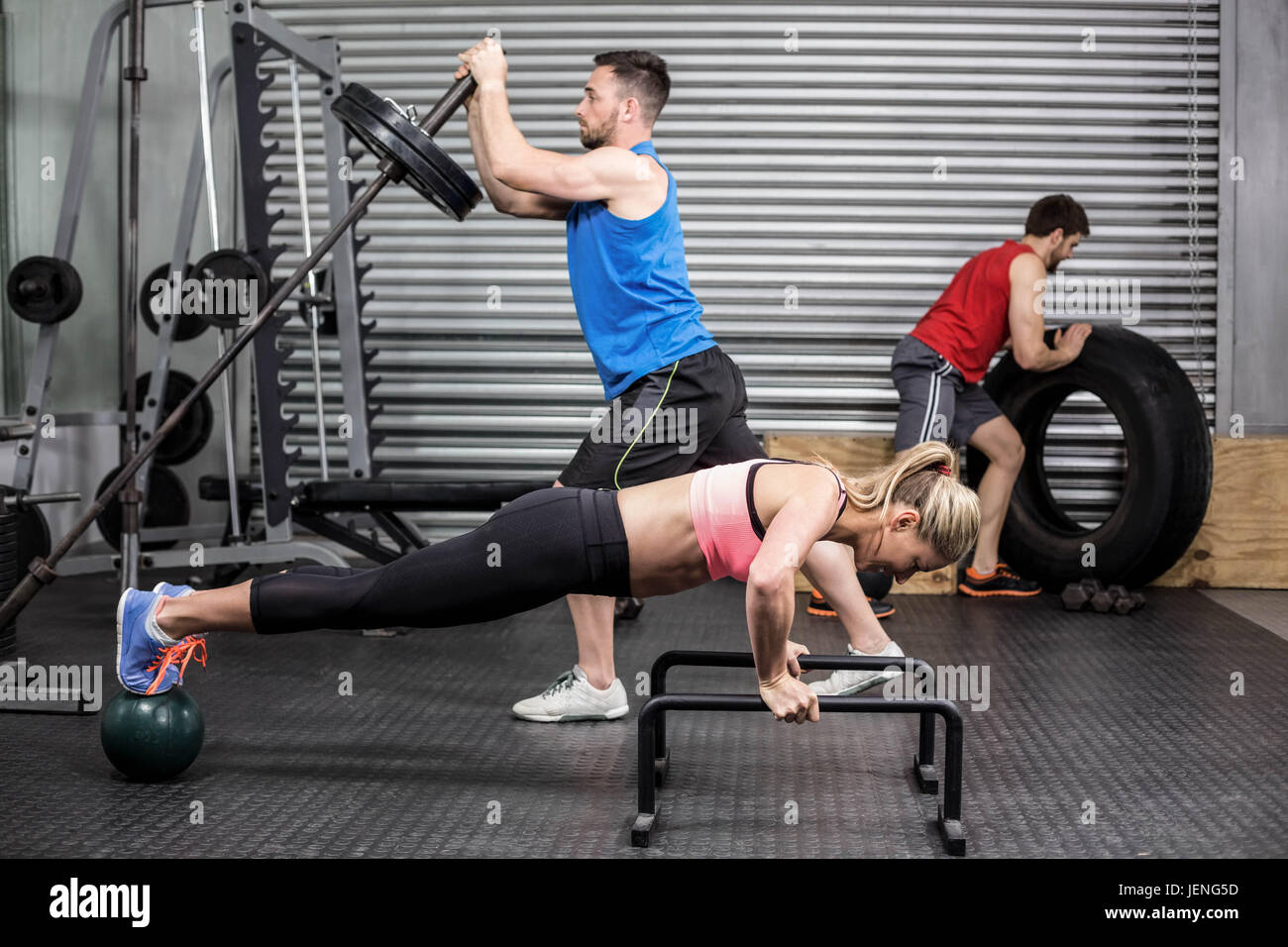 Fit people doing exercises Stock Photo - Alamy