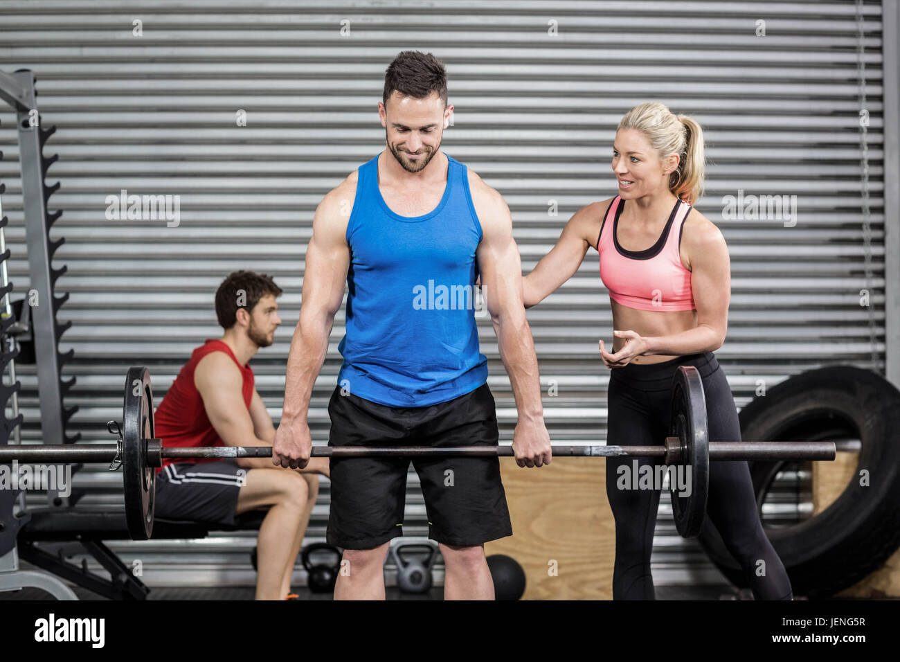 Smiling people doing exercises hi-res stock photography and images - Alamy
