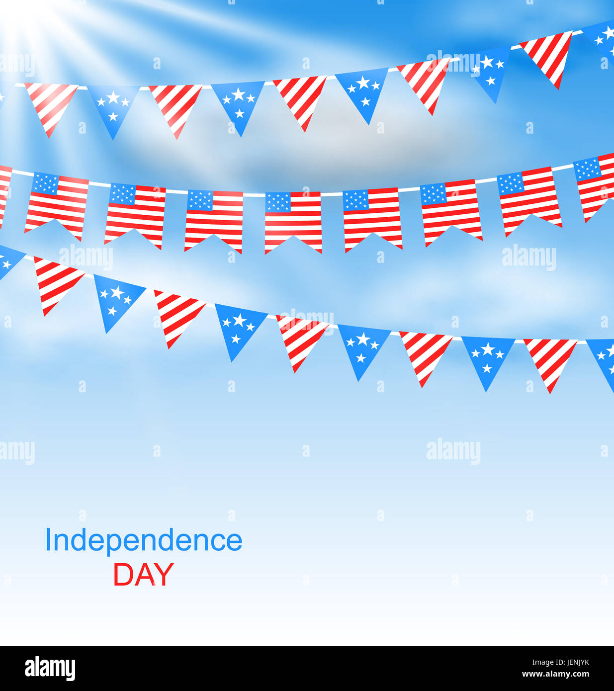Illustration Bunting Flags Pennants in Traditional American Colors for ...