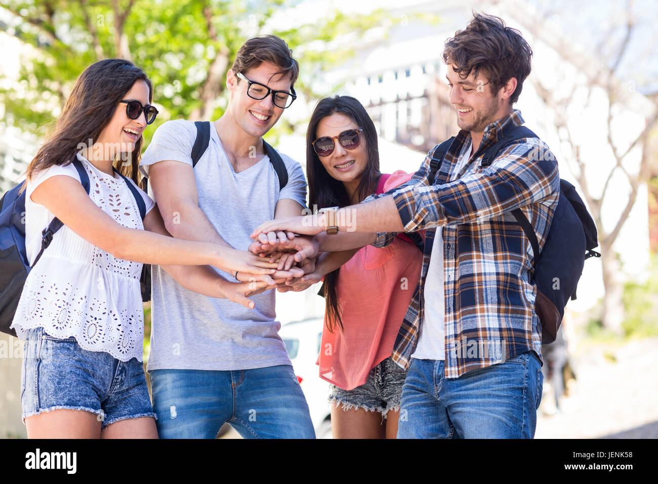Woman caucasian sunlight cheering hi-res stock photography and images ...