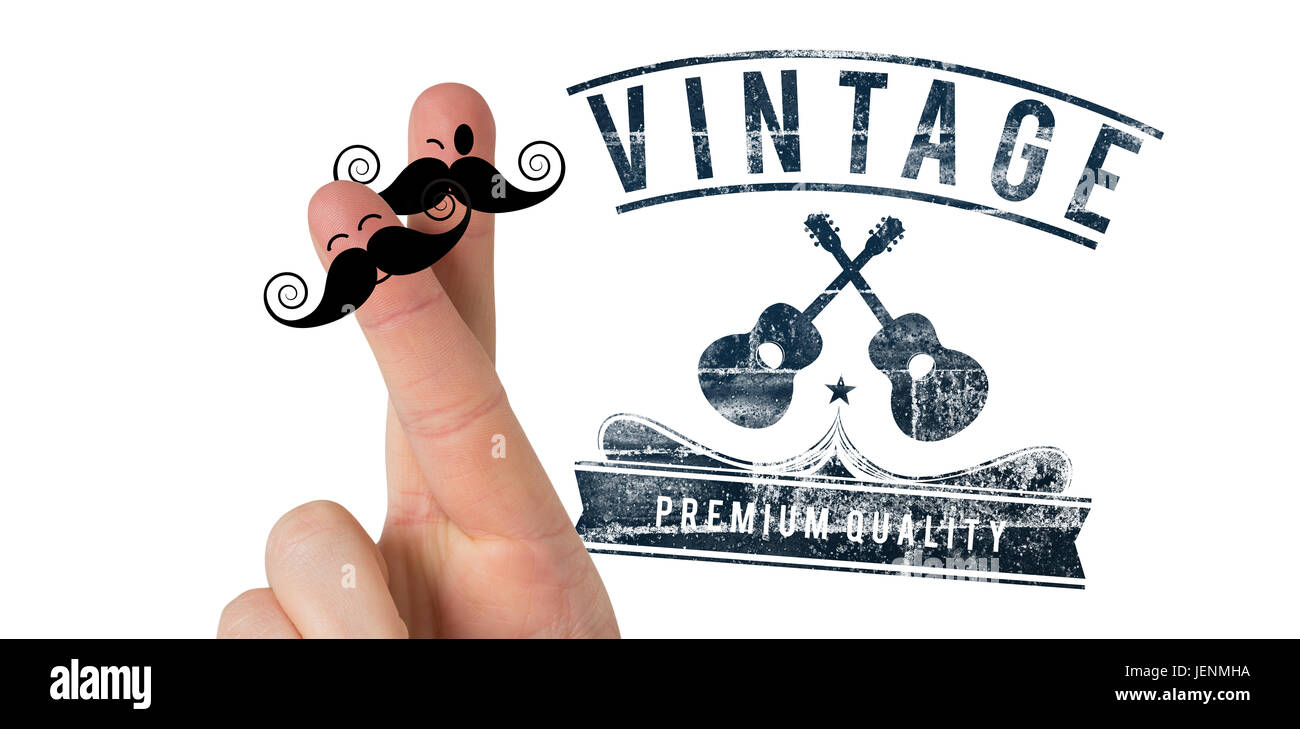 Composite image of fingers with mustache Stock Photo - Alamy
