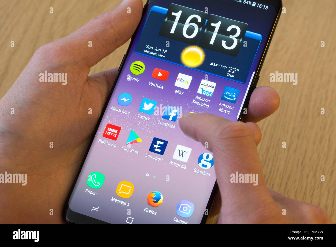 Facebook screen woman hi-res stock photography and images - Alamy