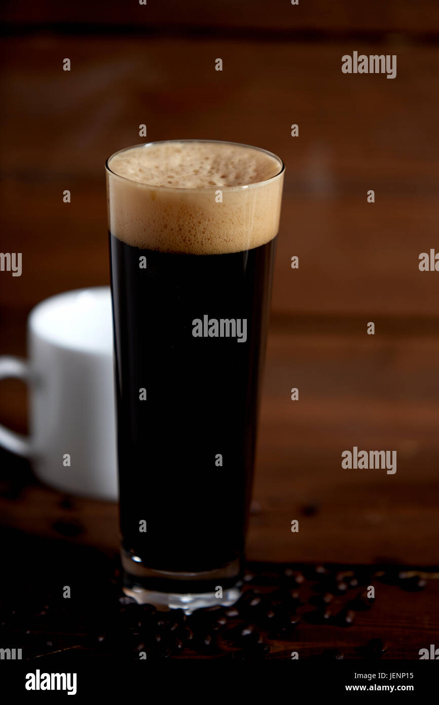 Dark beer with coffee Stock Photo - Alamy