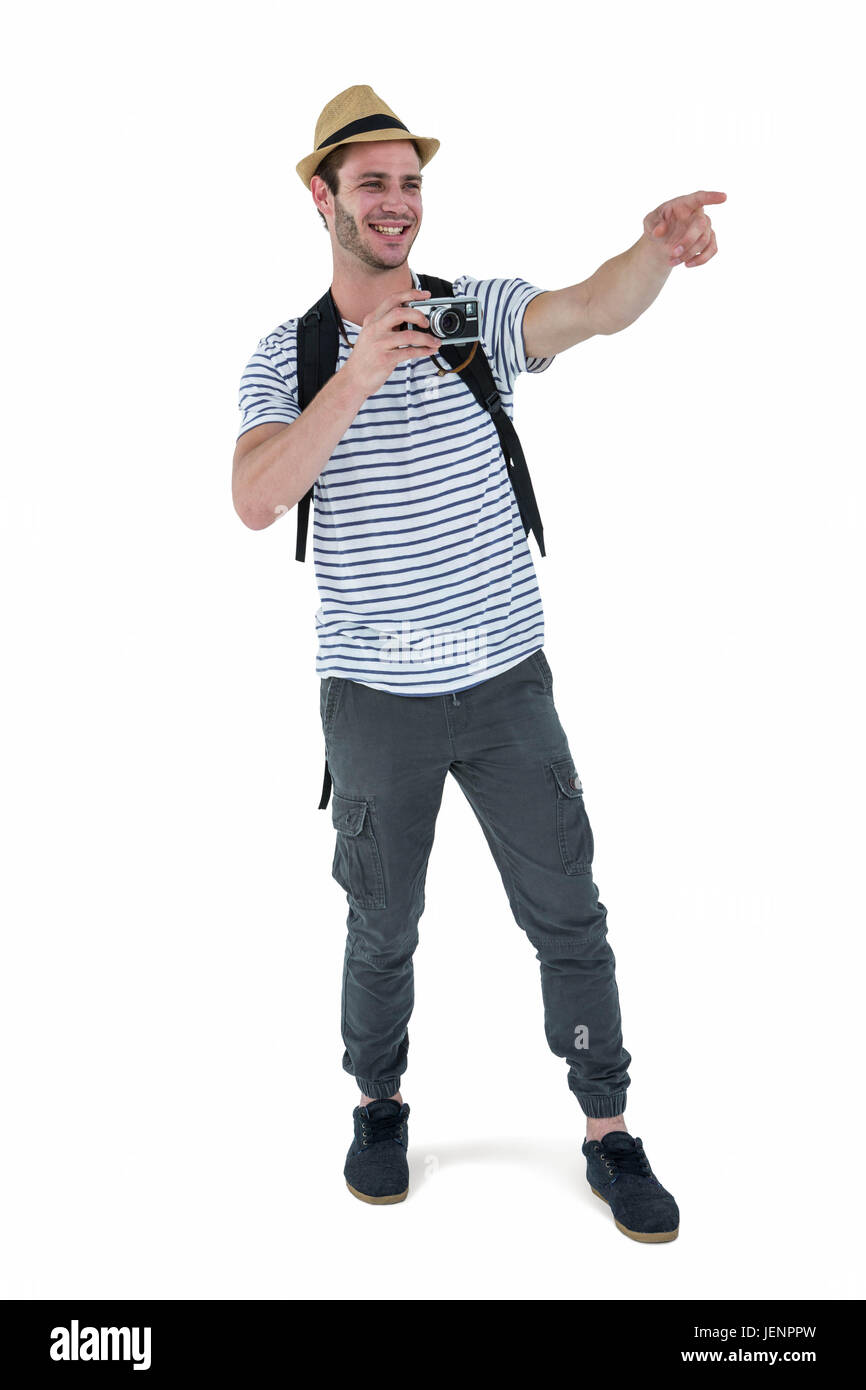 Retro man smiling pointing finger hi-res stock photography and images ...