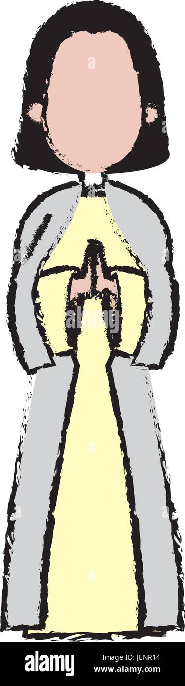 saint virgin mary holy religious image cartoon Stock Vector Image & Art ...