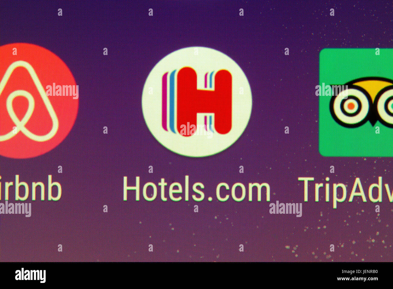 A closeup of the Hotels.com app on a smartphone screen Stock Photo - Alamy