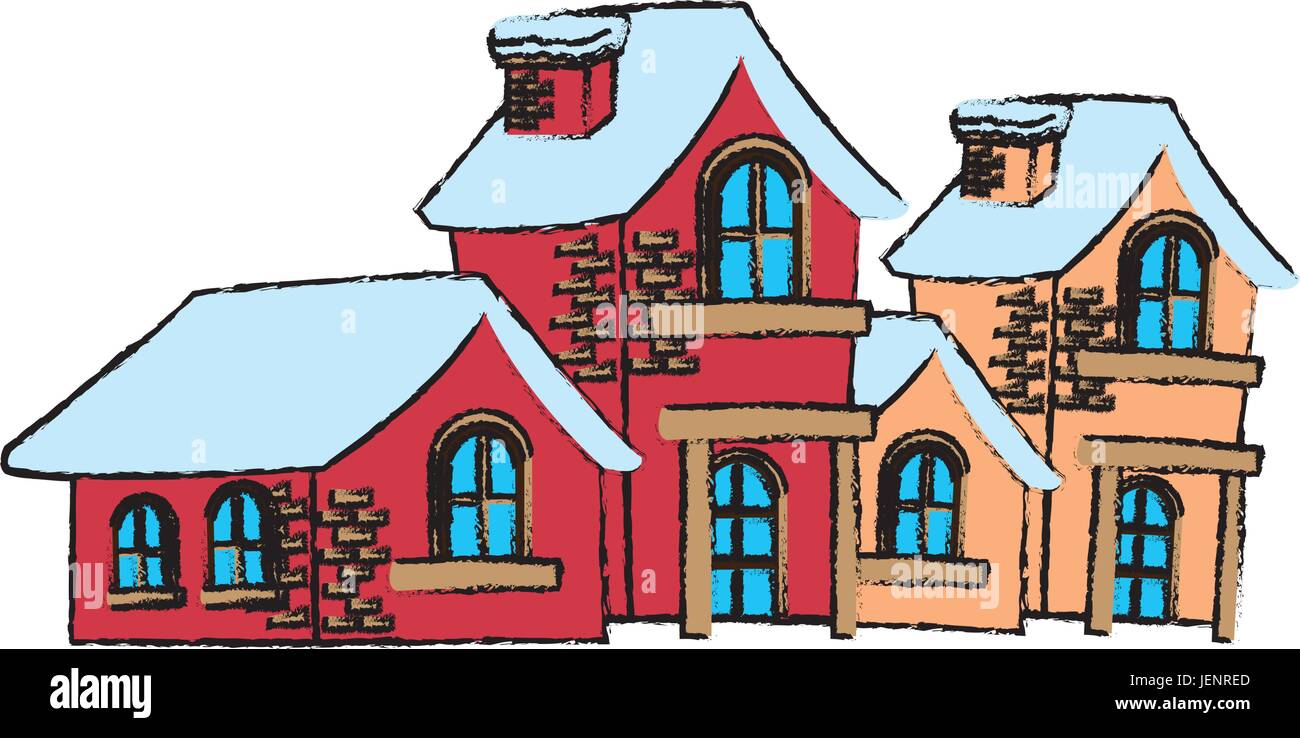 Chimney covered with snow Stock Vector Images - Alamy