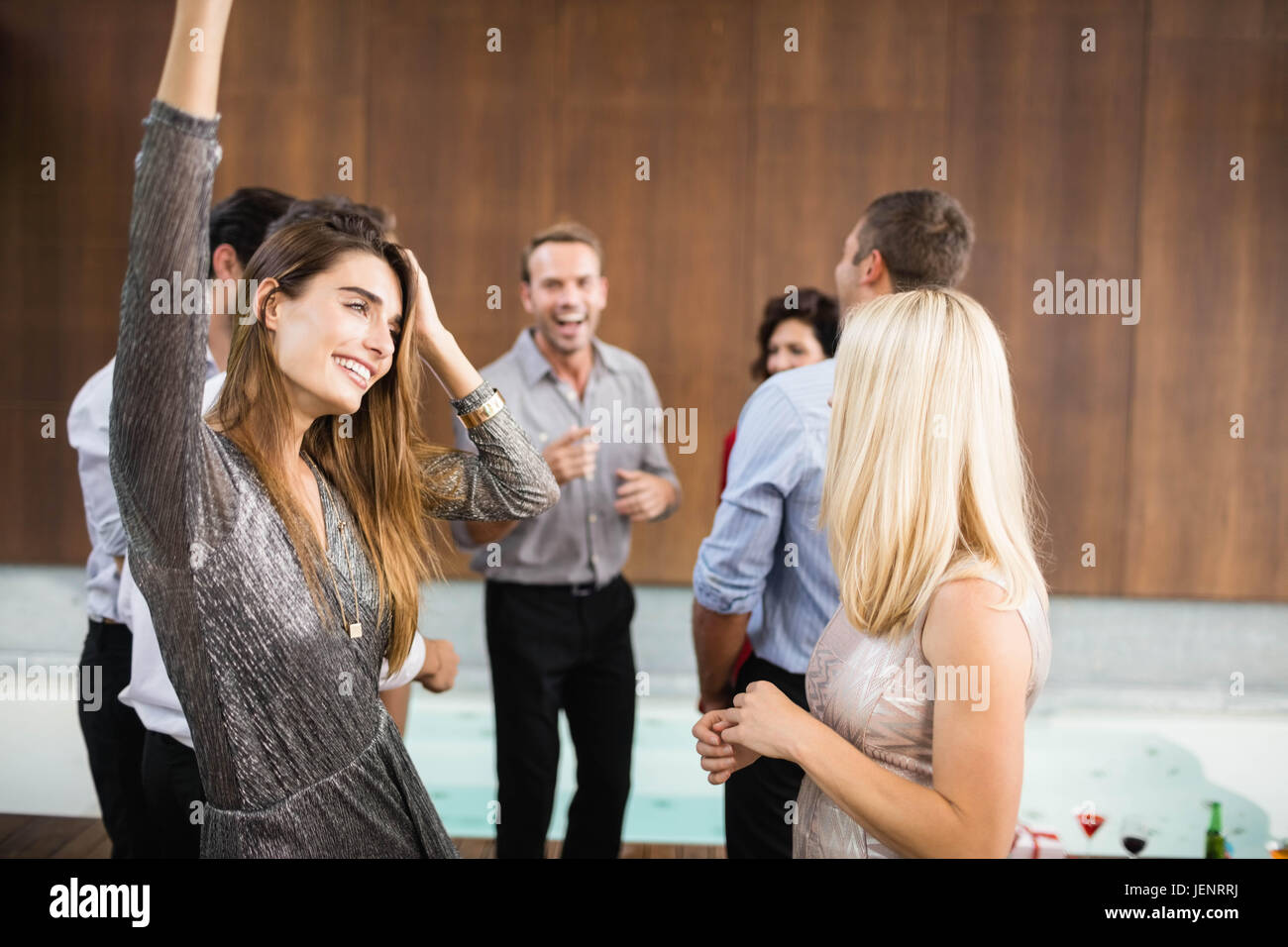 Group of young friends dancing Stock Photo - Alamy
