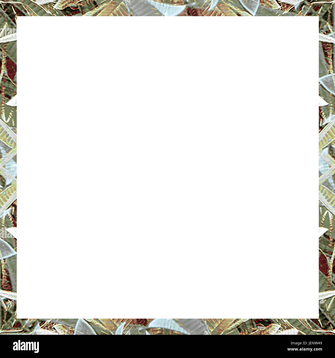 White Frame with Abstract Collage Borders Stock Photo - Alamy