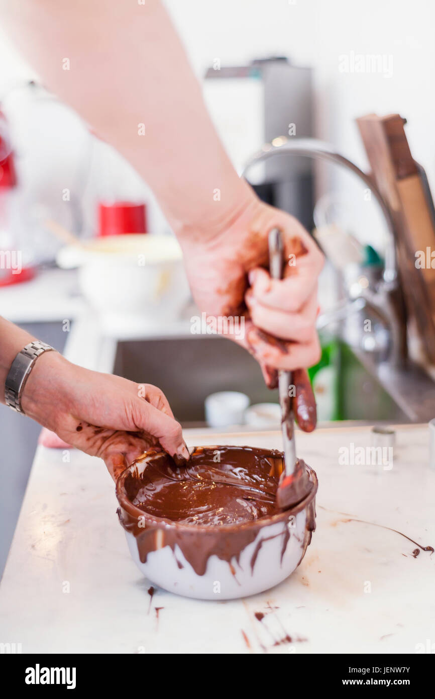 Person mixing chocolate Stock Photo - Alamy