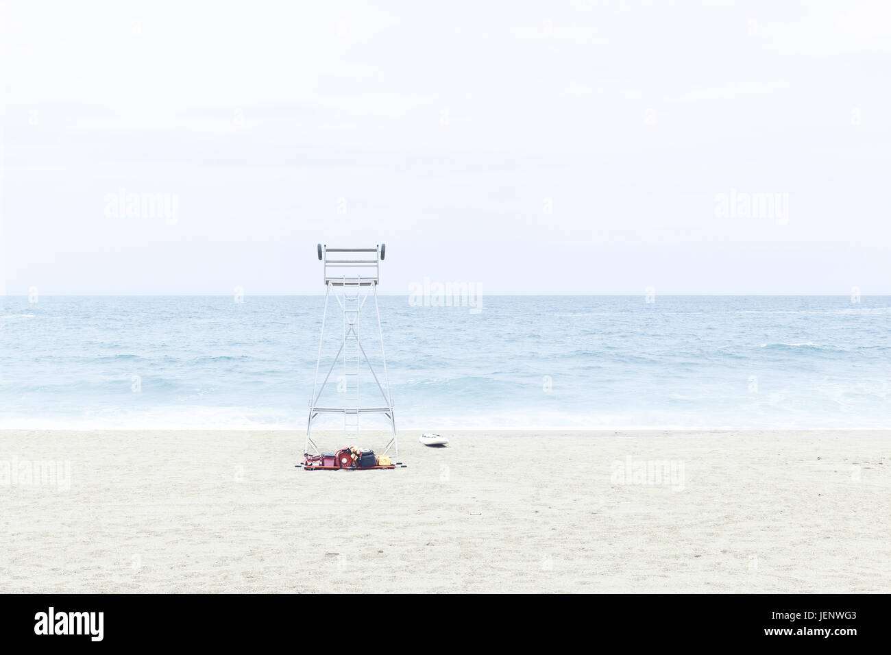 Lifeguard chair on beach Stock Photo - Alamy