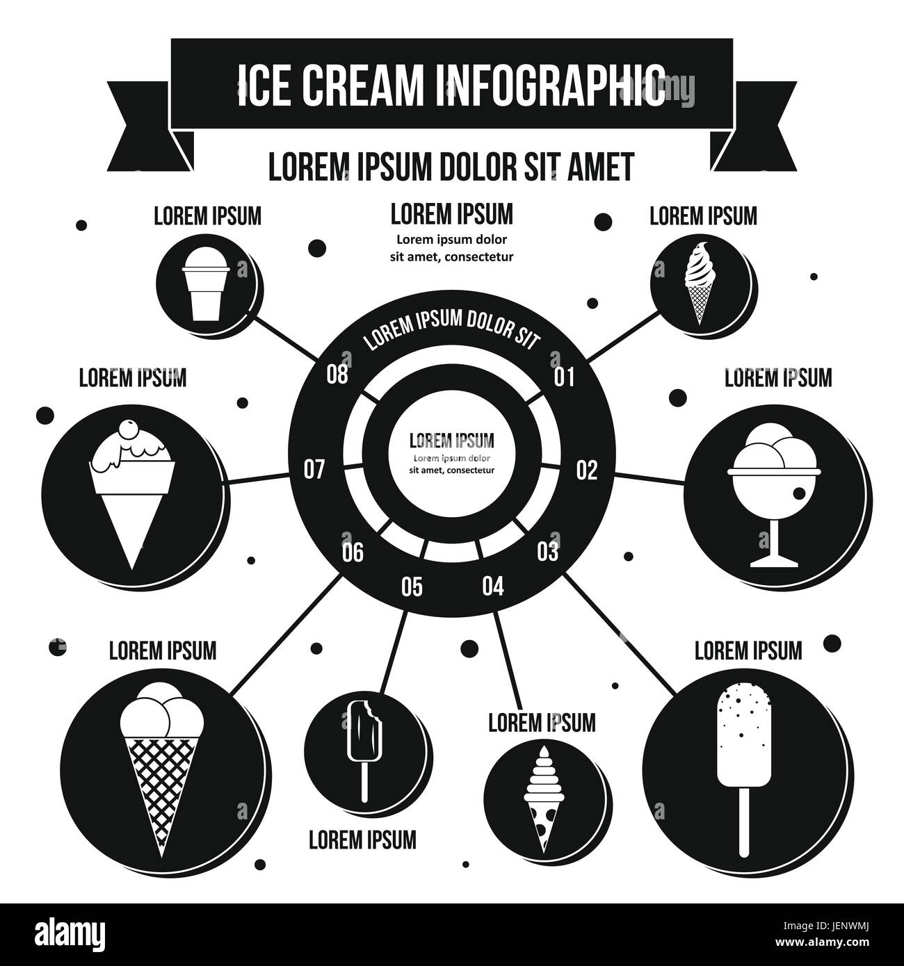 Ice cream infographic concept, simple style Stock Vector Image & Art ...