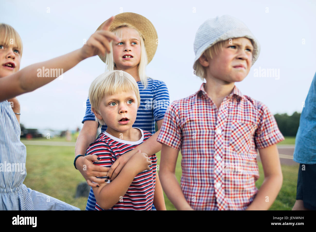 Children looking away Stock Photo - Alamy