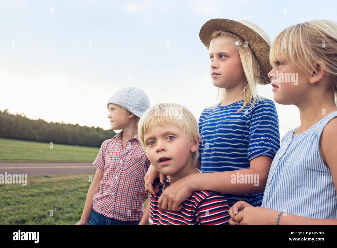Children looking away Stock Photo - Alamy