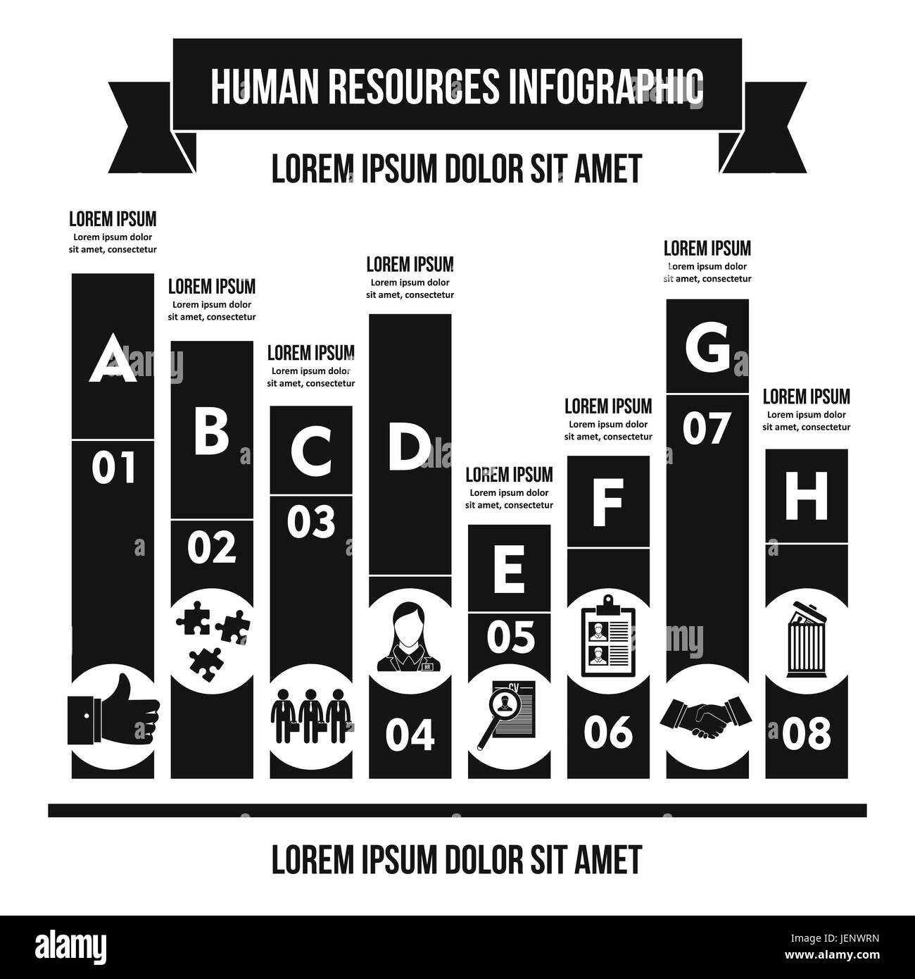 Human resources infographic concept, simple style Stock Vector Image ...